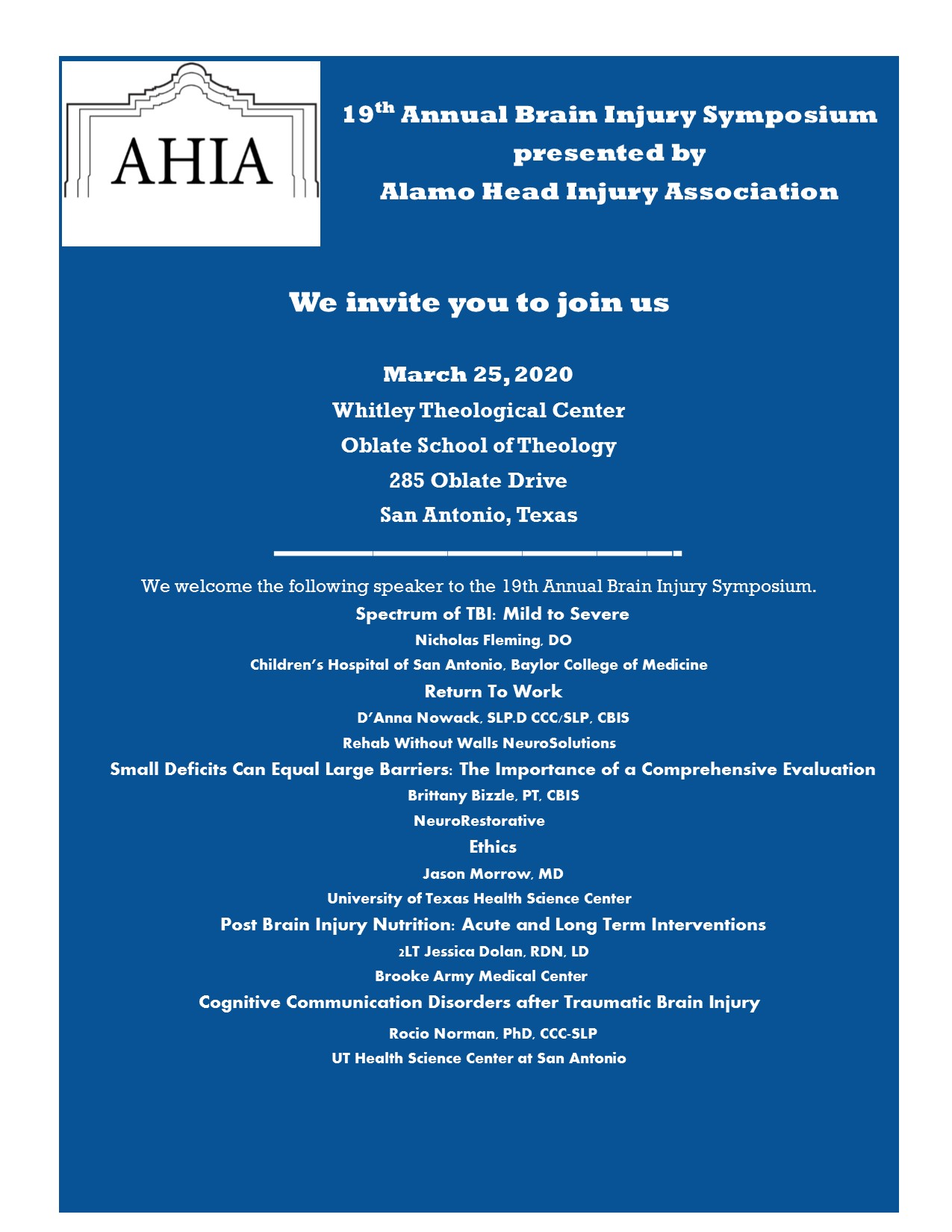promotions flyer – Alamo Head Injury Association